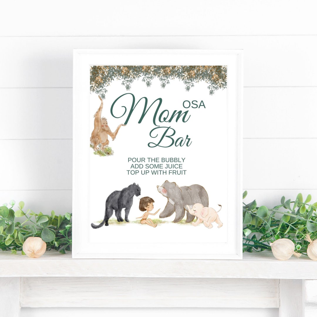 Momosa Bar Jungle Book Sign, Jungle Book Baby Shower, JB2022 Baby ...