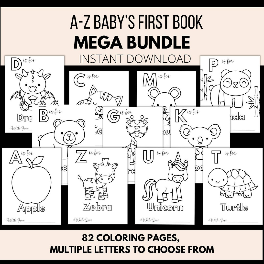 Baby's First ABC Book, Baby Shower Alphabet Book, DIY Guest Book ...