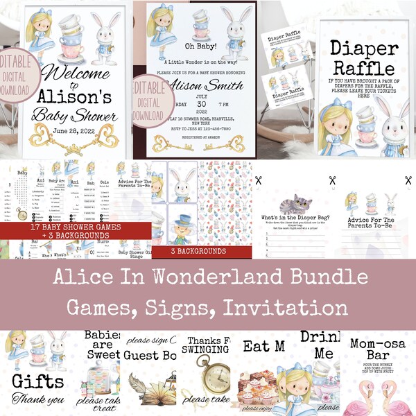 Alice in Wonderland Baby Shower - Etsy