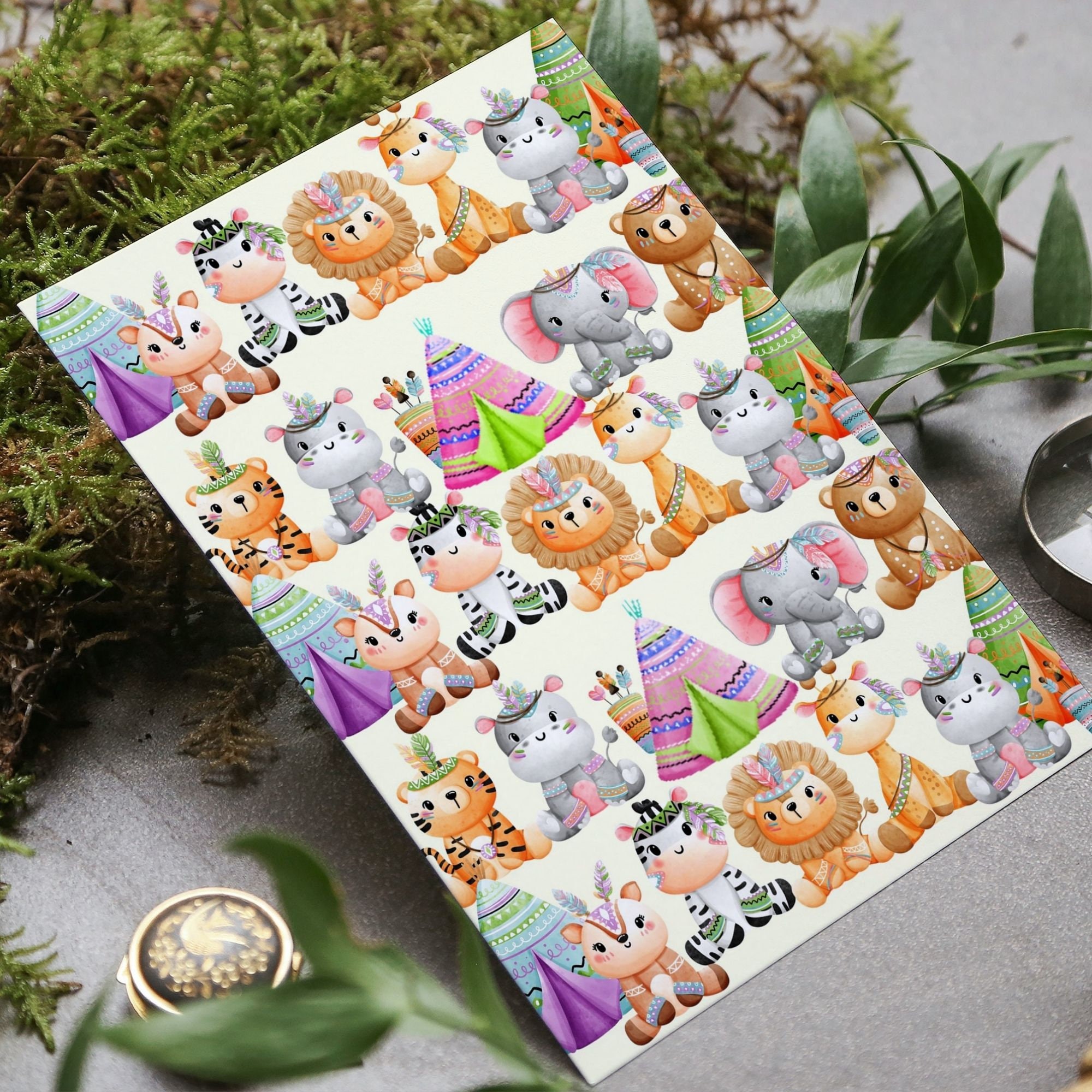 EDITABLE Tribe Animals Baby Shower Invitation, Neutral Baby Shower Set ...