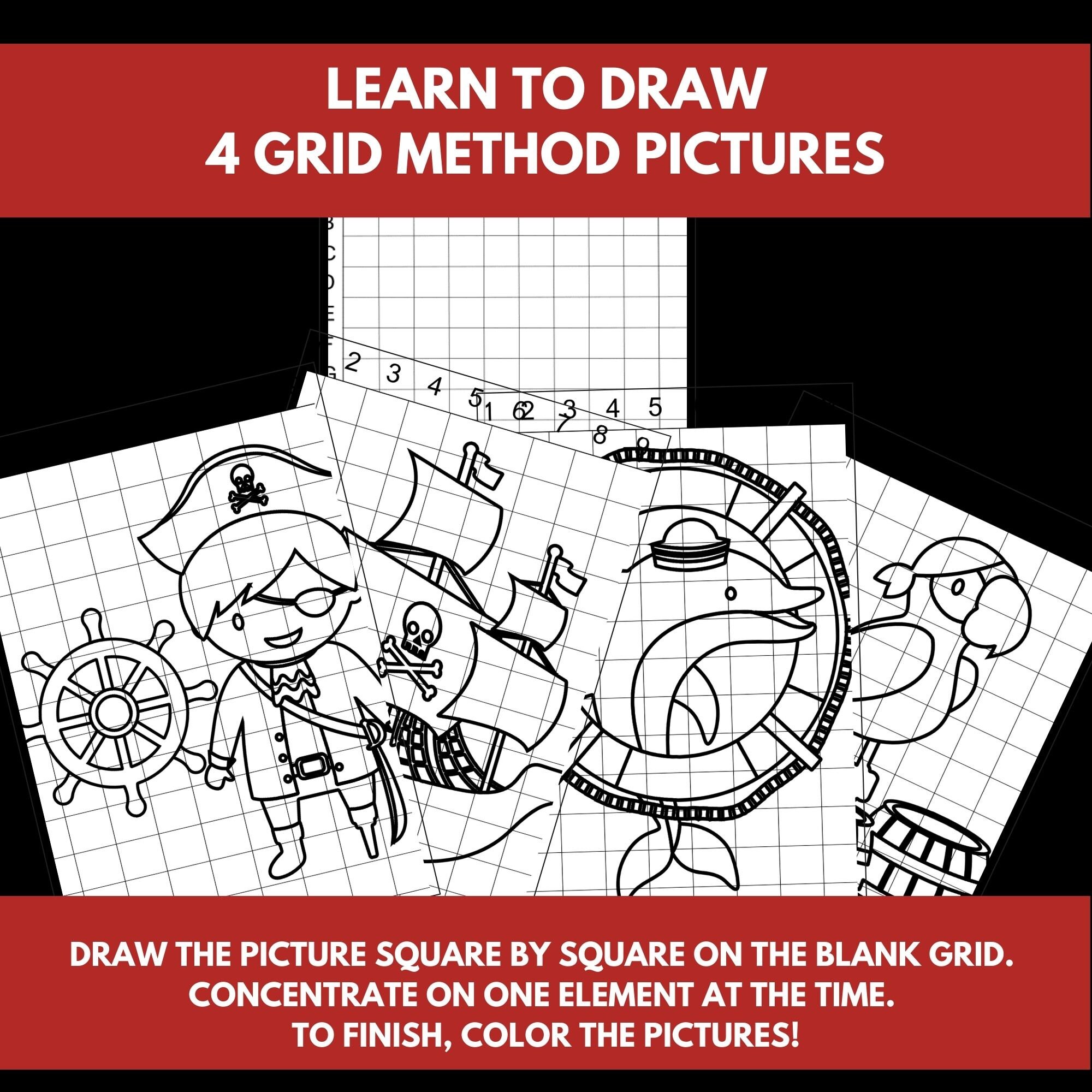 Pirate Activity Pages for Kids, Pirate Coloring Pages, Learn to Draw ...