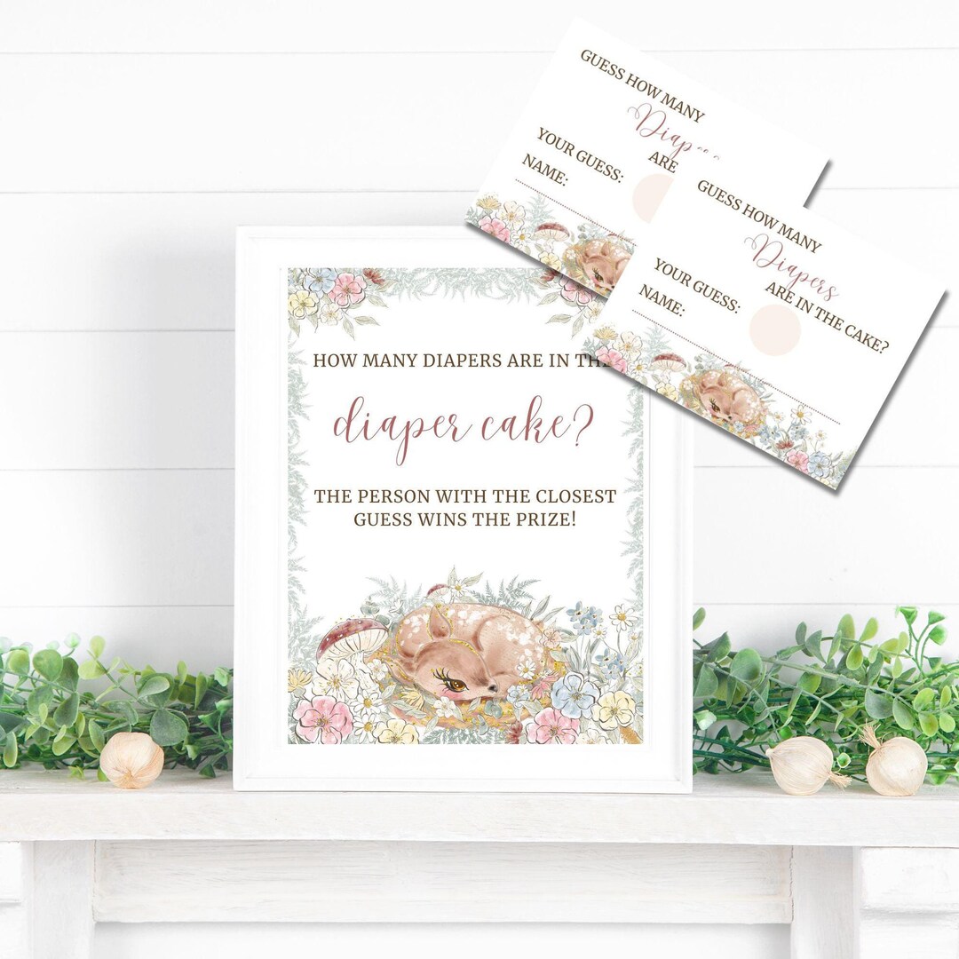 Sleeping Fawn Baby Shower, Diaper Cake Activity, Neutral Baby Shower ...
