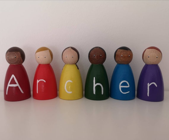 Personalized Name Peg Dolls Toys Learning & School etna.com.pe