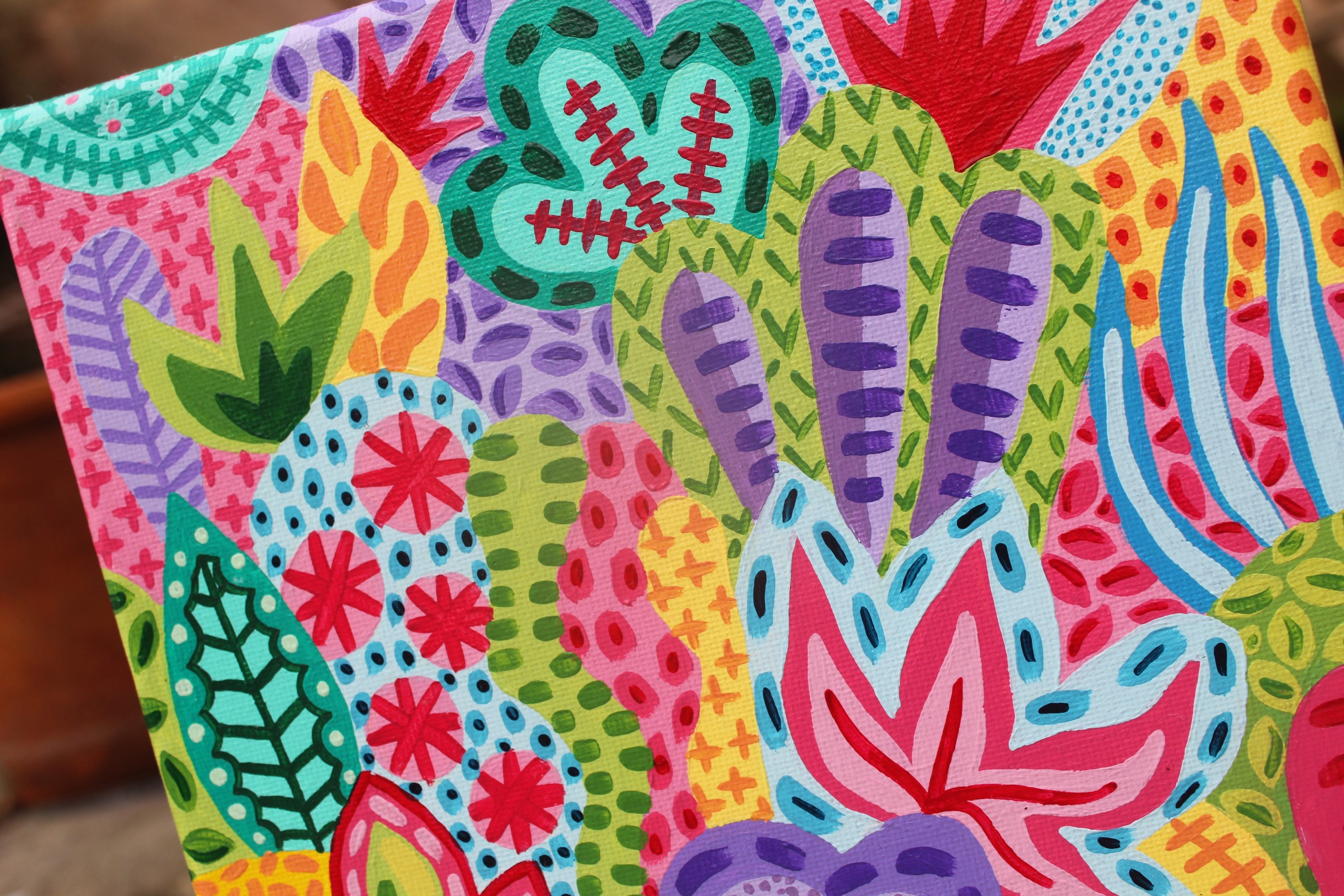 Colourful Wall Art 20x20 Cm, Acrylic Painting on Canvas - Etsy