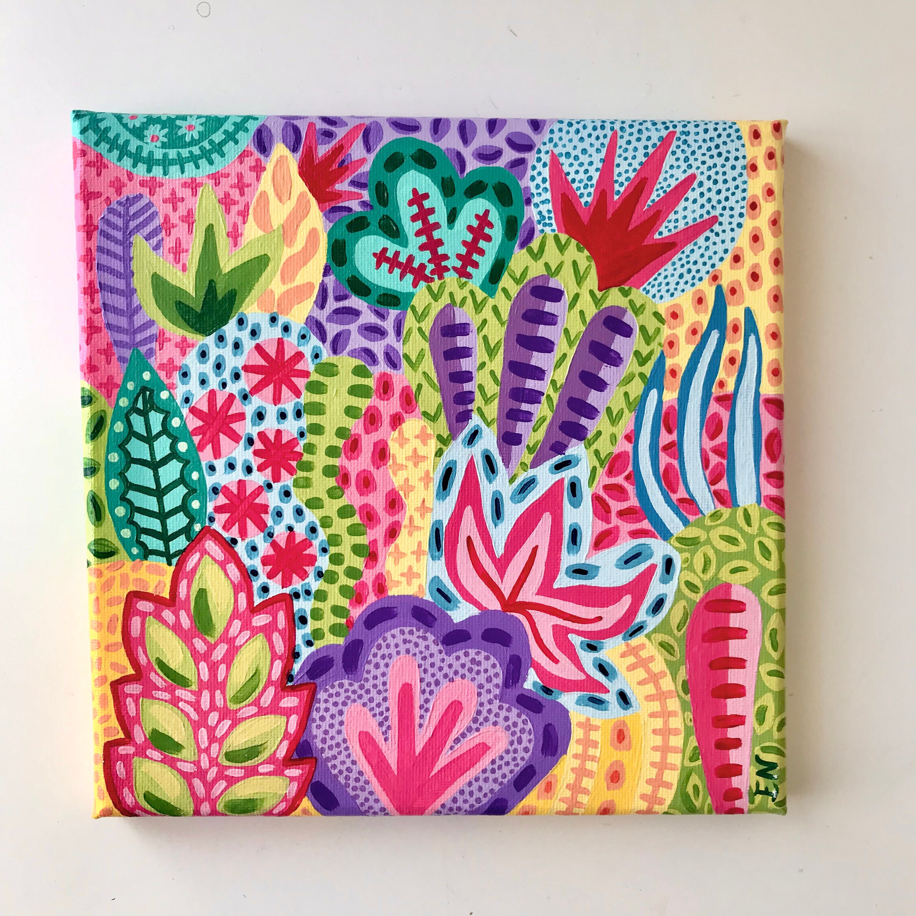 Colourful Wall Art 20x20 Cm, Acrylic Painting on Canvas - Etsy