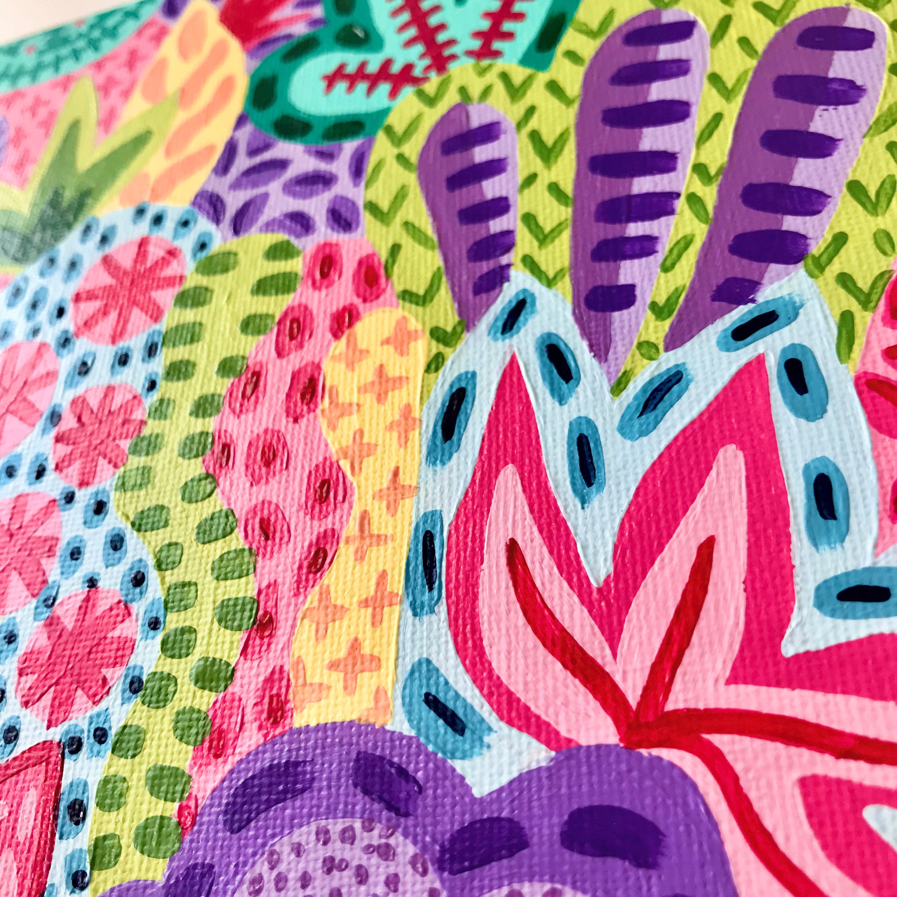 Colourful Wall Art 20x20 Cm, Acrylic Painting on Canvas - Etsy