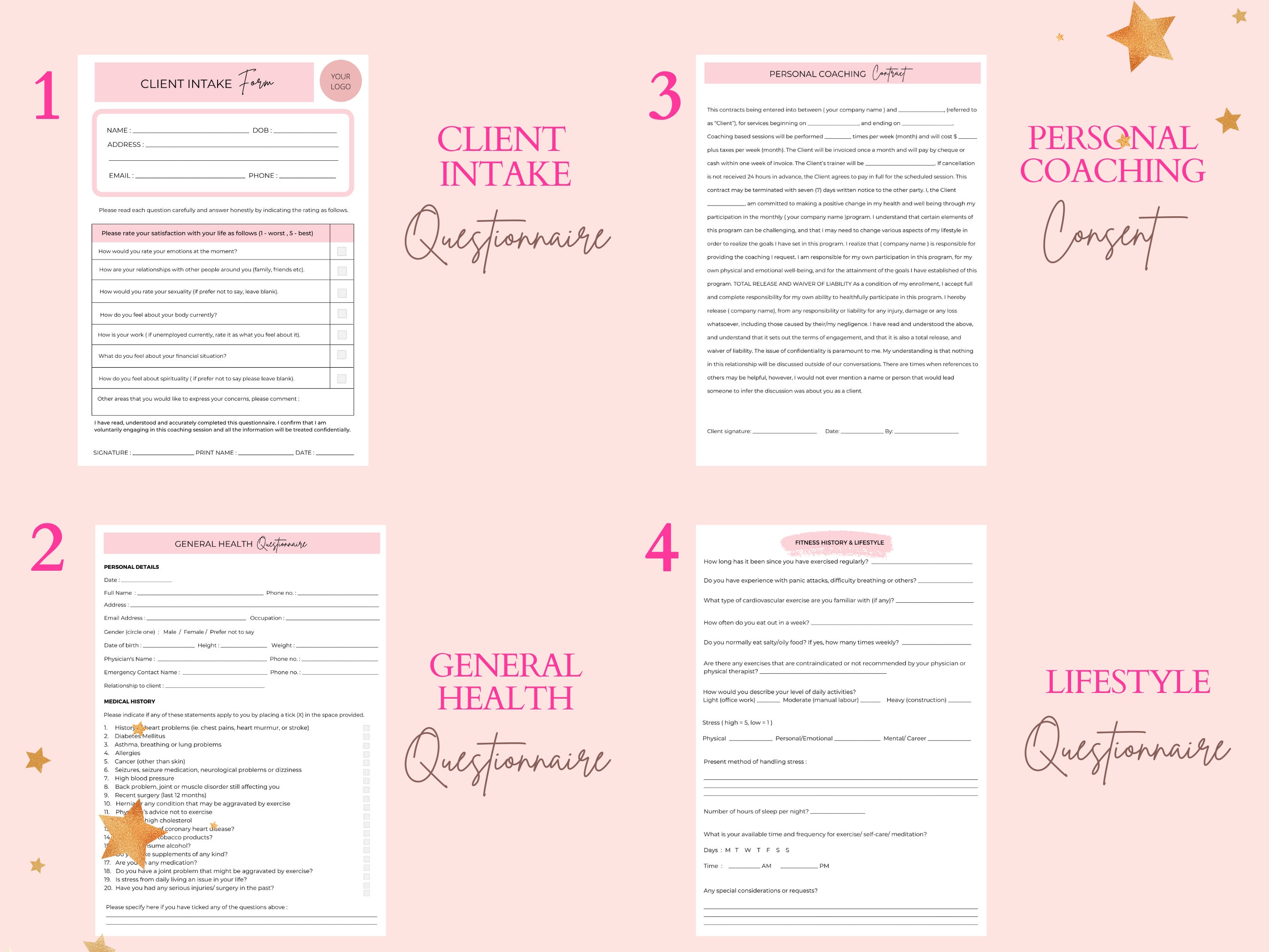 Client Intake Form Canva Coaching Tools Client (Download Now) - Etsy