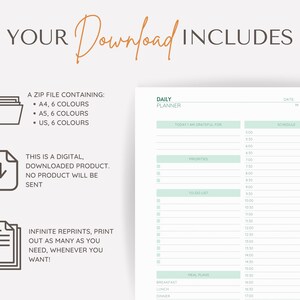 Minimalist Daily Planner Printable: Half-hour Schedule, To-do List ...