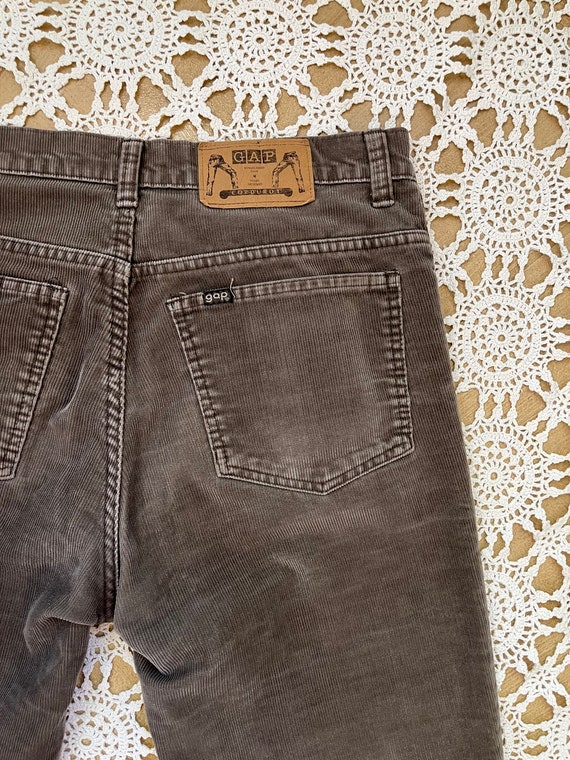 Vintage 1970s/80s Gap Corduroy Trousers Gray/Brown 32… - Gem