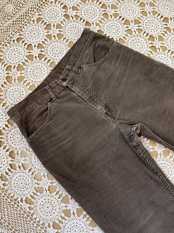Vintage 1970s/80s Gap Corduroy Trousers Gray/Brown 32… - Gem