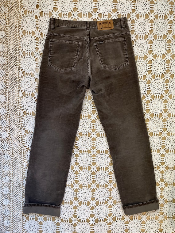 Vintage 1970s/80s Gap Corduroy Trousers Gray/Brown 32… - Gem