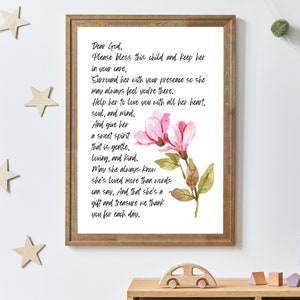 Prayer for Daughter Print, Baby Girl Gift, Christian Nursery Decor ...