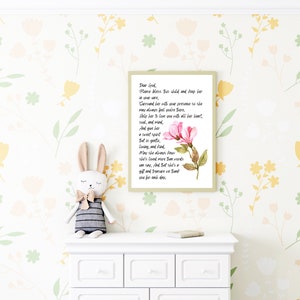 Prayer for Daughter Print, Baby Girl Gift, Christian Nursery Decor ...