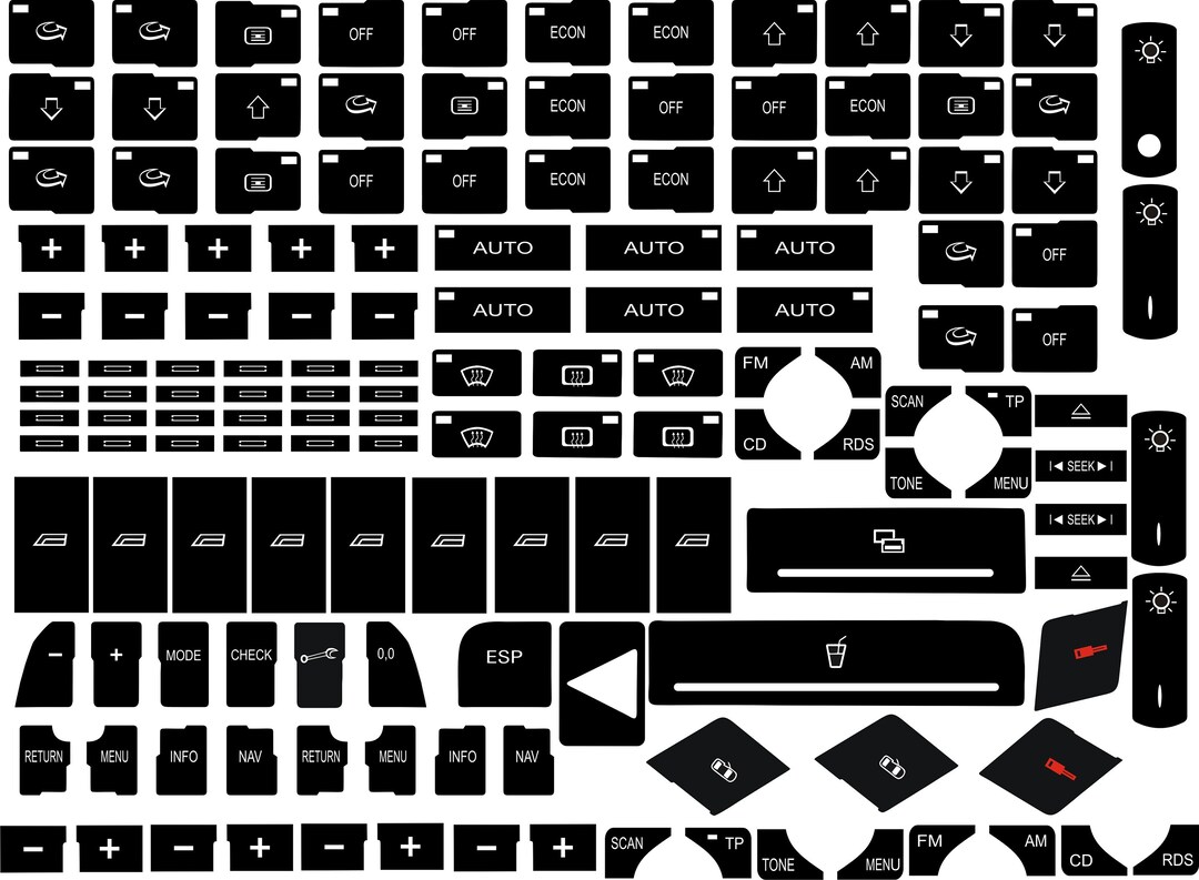 Fit for Audi A4 B6 B7 2002-2007 Button Repair Stickers, A4 B6 B7 Button ...