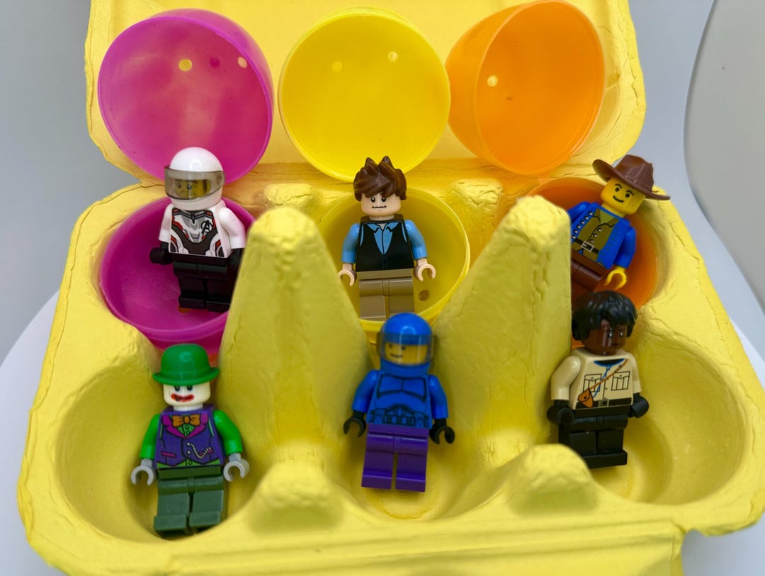 6 LEGO® Minifigure Mystery Easter Eggs With Colorful 1/2 Dozen Egg ...