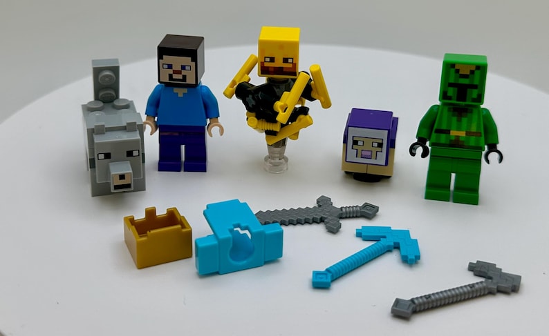Minecraft LEGO Minifigures Bundle - 5 Pack Assorted Characters With ...