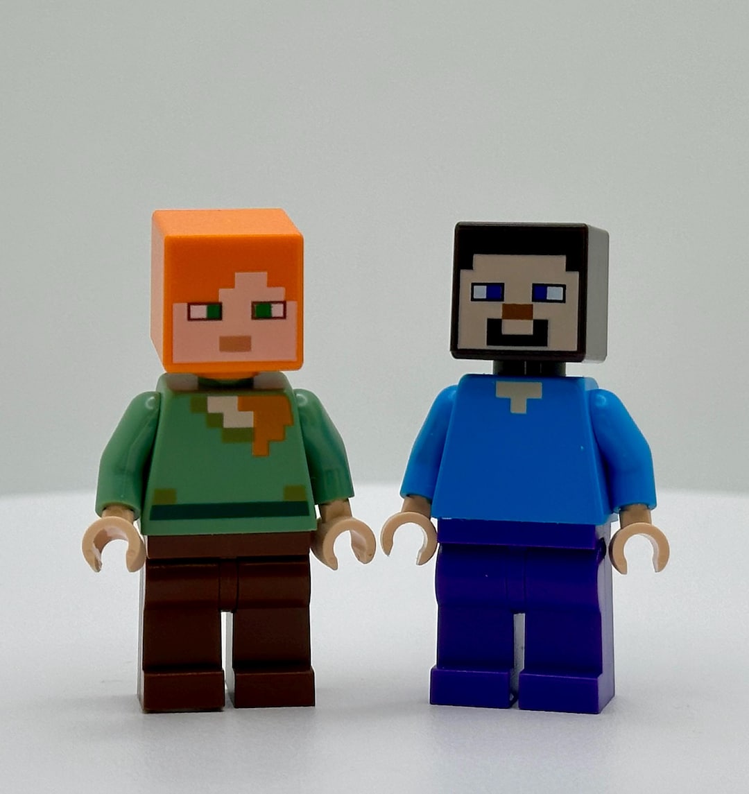 Steve and Alex LEGO® Minecraft Minifigures. - Etsy