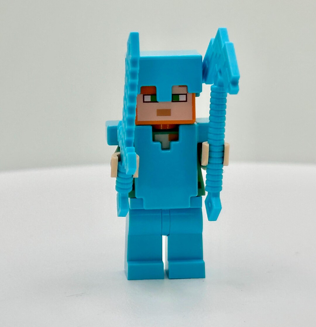 Alex With Diamond Armor, Sword, and Pickaxe LEGO® Minecraft Minifigure ...