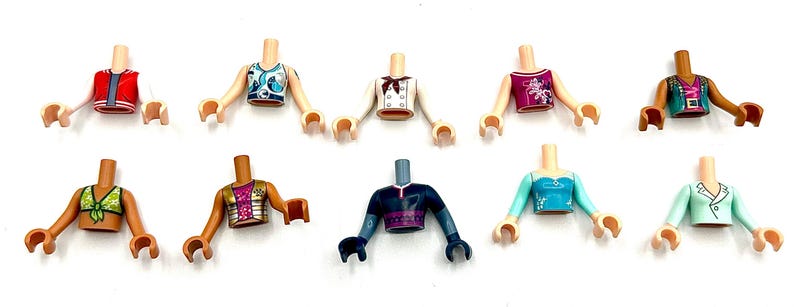 10 Pack Assorted LEGO ® Friends Minifigure Torso / Upper Body / Chest ...