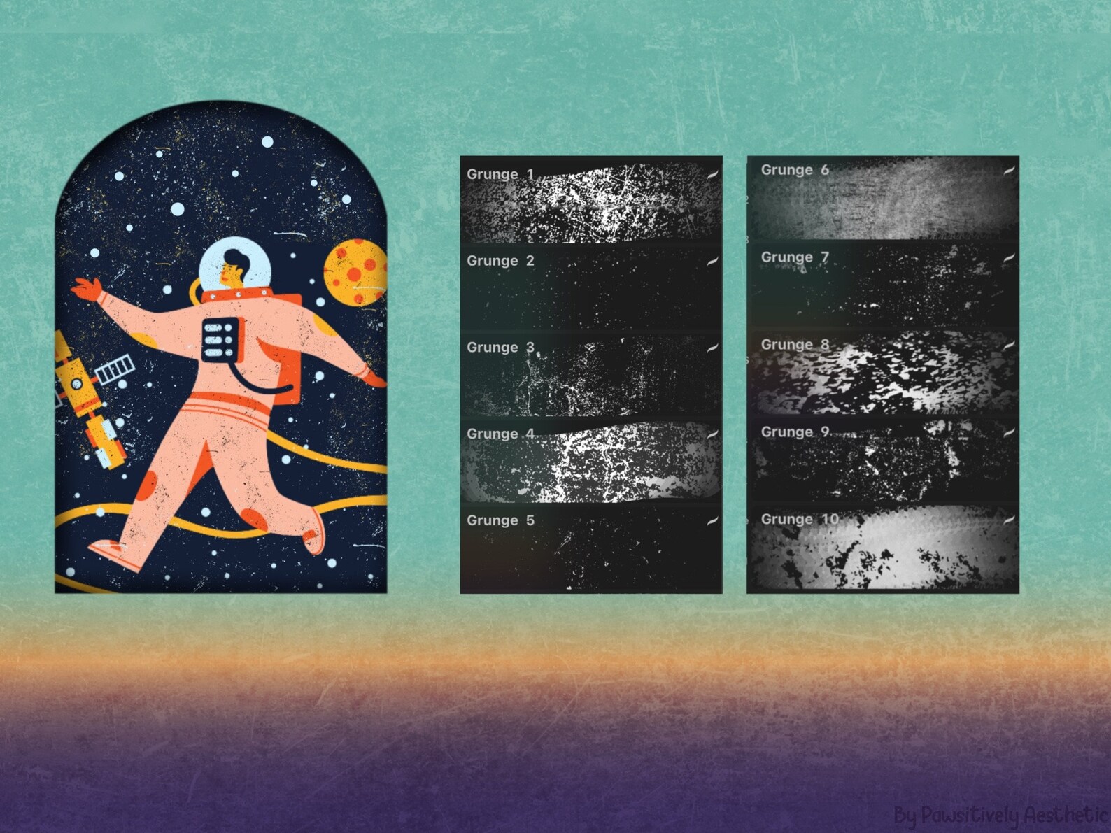 Procreate Grunge Textures Brush Set Vintage Retro - Etsy