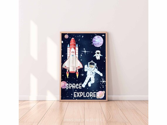 Space Theme Nursery Print Planet Poster Kid Planet Earth - Etsy