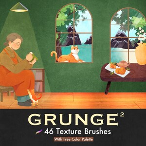 Procreate Grunge Textures Brush Set, Vintage, Retro, Distressed Texture ...