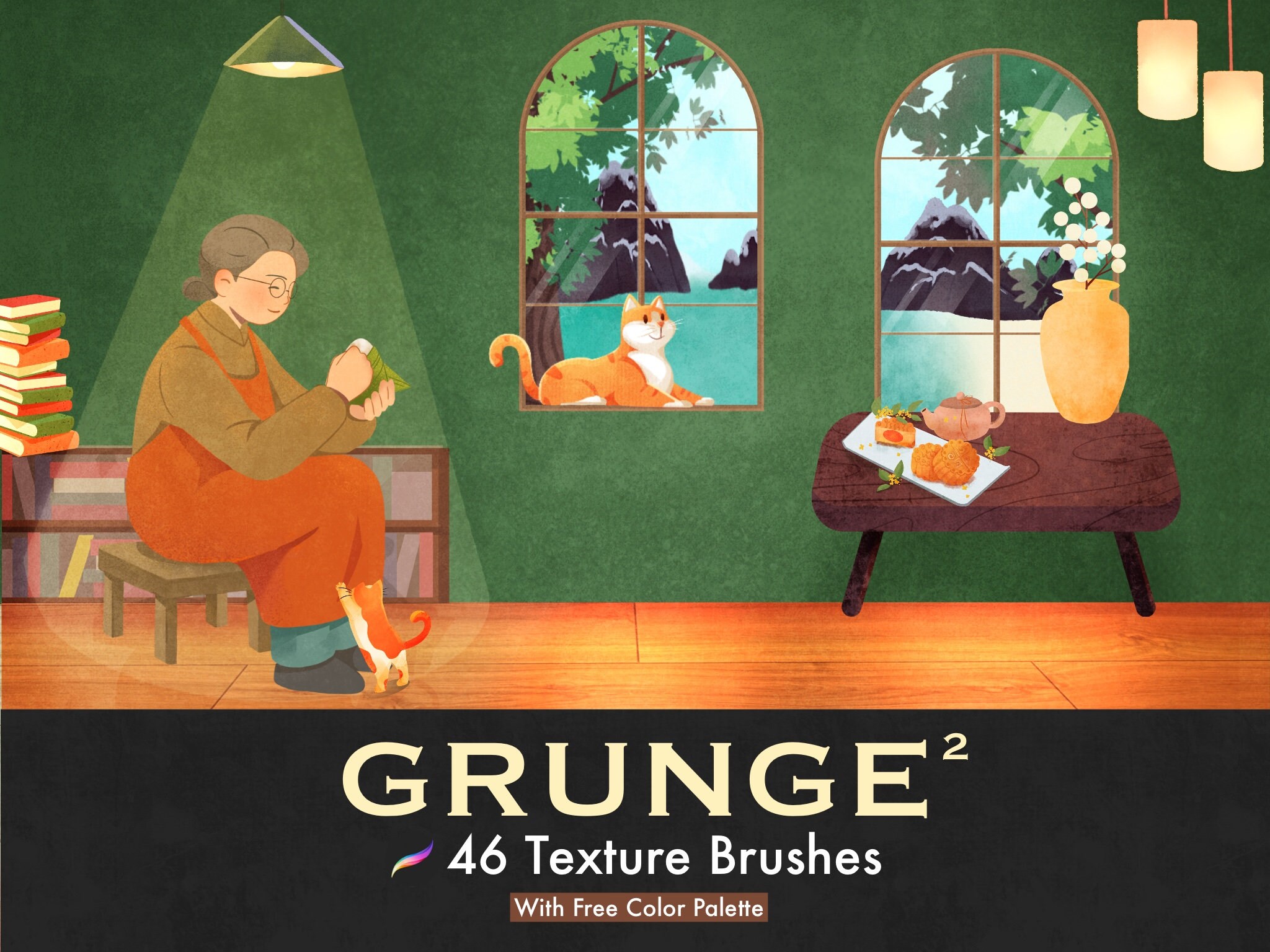 Procreate Grunge Textures Brush Set, Vintage, Retro, Distressed Texture ...