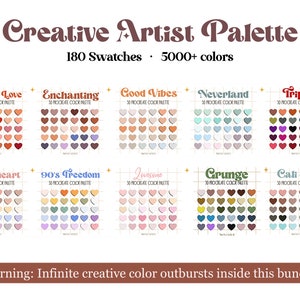 Procreate Color Palette Bundle, Boho, Rainbow, Pastel, Cyberpunk, Anime ...