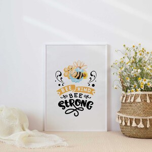 Honey Bee Nursery Wall Art, Bee Kind Printable, Bumblebee Kid Poster ...