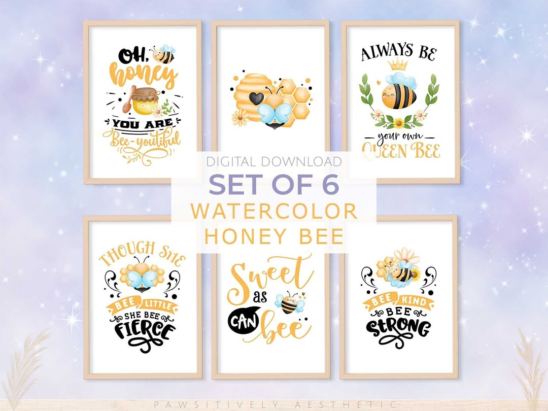 Honey Bee Nursery Wall Art, Bee Kind Printable, Bumblebee Kid Poster ...
