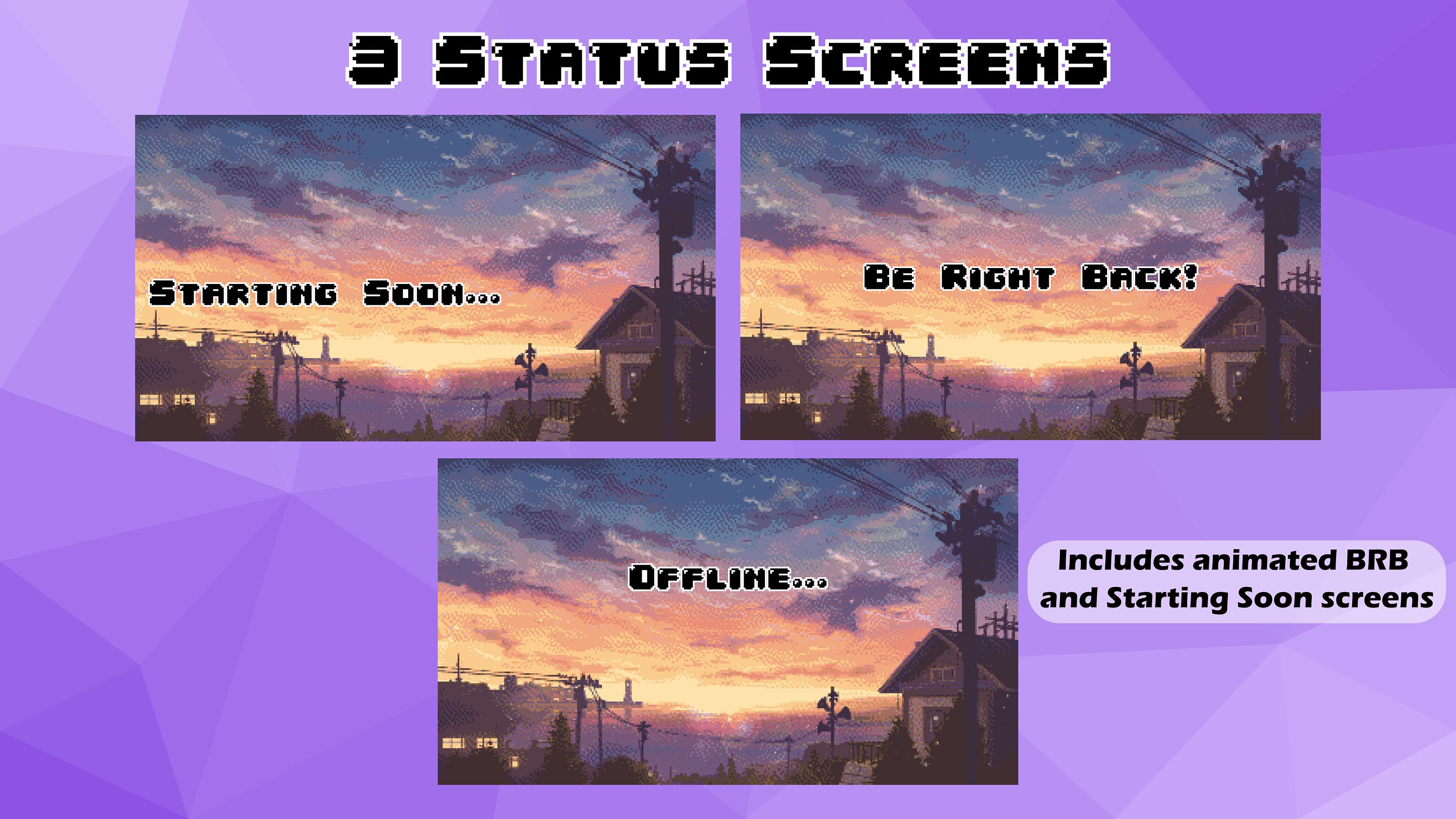 Anime Sunset Superposición de Pixel Art Stream - Etsy México