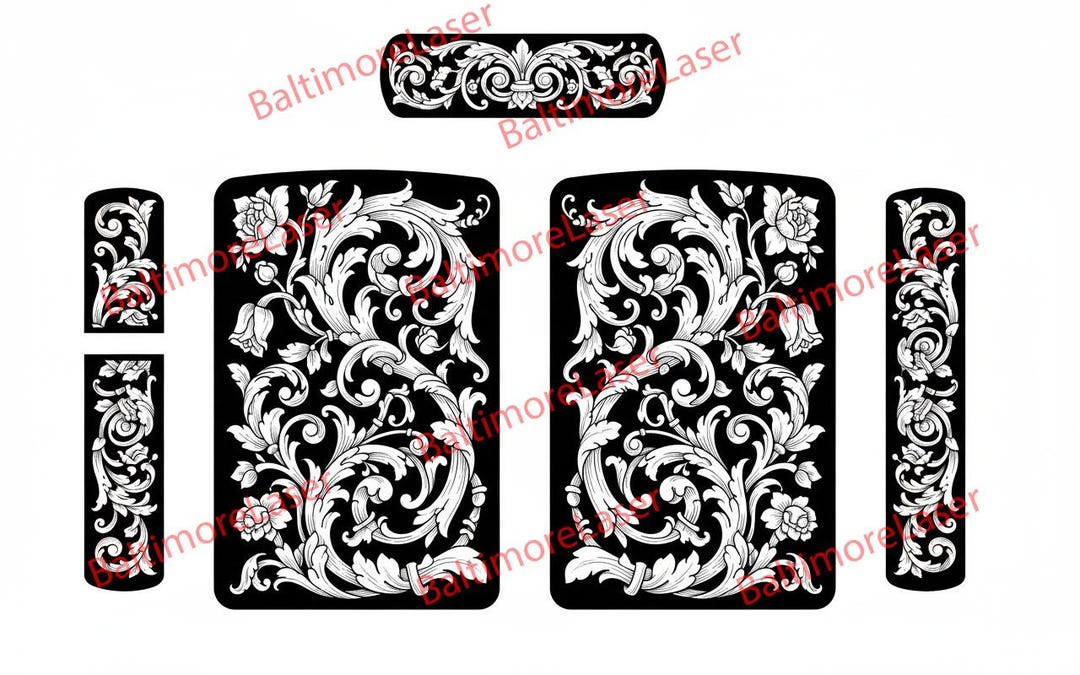 ZIPPO Laser Engraving Design - SCROLLWORK | Lightburn | Zippo Lighter ...