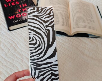 Art Bookmark Zebra Love Canvas Printed Bookmark 2x6 Inches 5x15cm ...