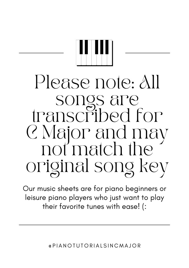 Taylor Swift – Down Bad Piano Sheet Music for Beginners (PDF Pattern ...