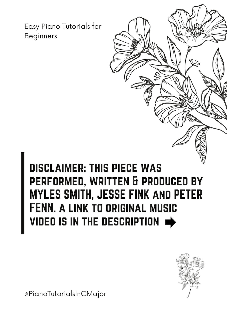 Stargazing Myles Smith Piano Sheet Music for Beginners, C Major, Pop ...