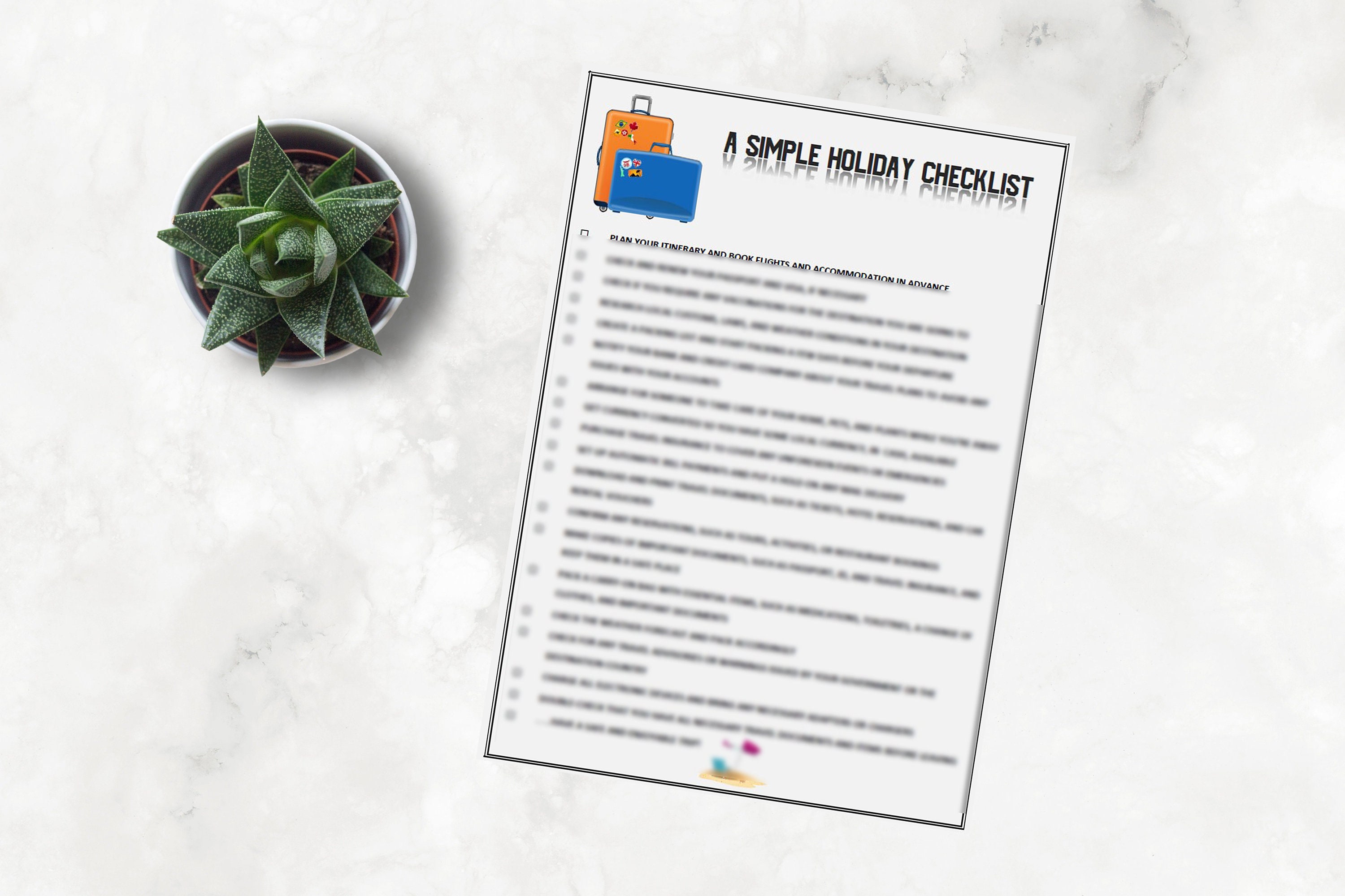 A Simple Holiday Guide / Checklist / Check Sheet ! Don't Miss Important ...