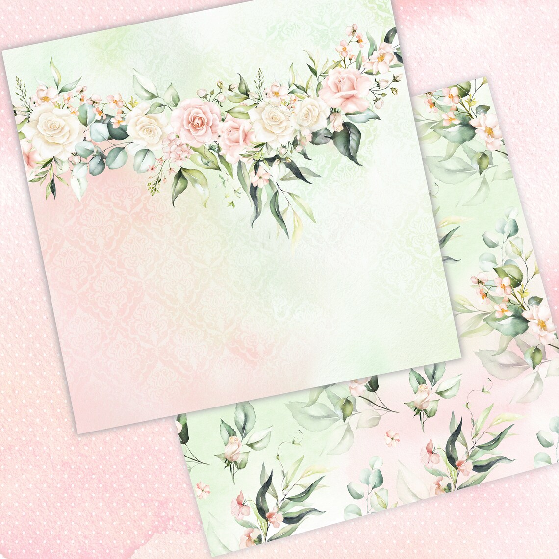 Wedding Digital Paper Seamless Flower Pattern Blush Floral - Etsy