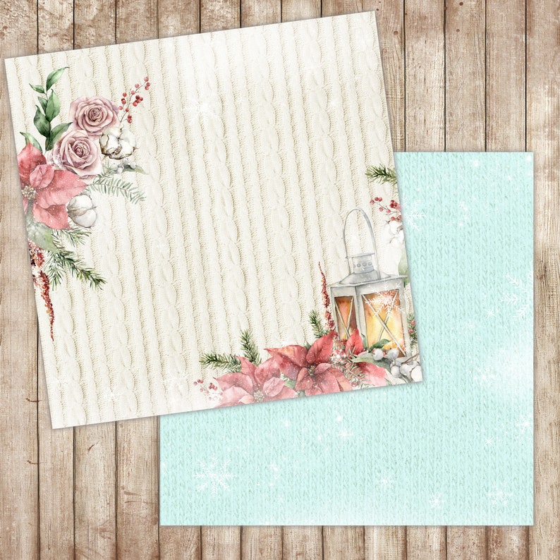 Traditional Christmas Digital Paper Tree Scrapbook Wood Winter - Etsy