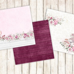 Wedding Digital Paper, Blush Floral Wallpaper, Bridal Scrapbook, Pink ...
