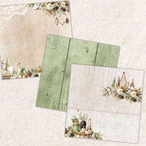 Natural Christmas Digital Paper Pack, Watercolor Rustic Scrapbooking ...