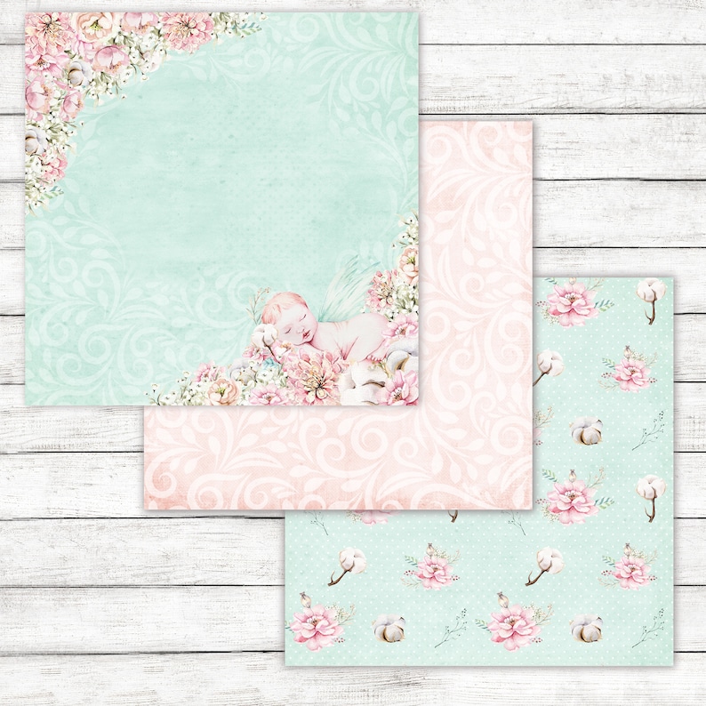 Baby Girl Digital Paper Sweet Baby Scrapbook Background Children Blush ...
