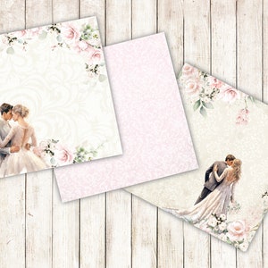 Wedding Digital Paper, Blush Floral Wedding Printable, Wedding ...