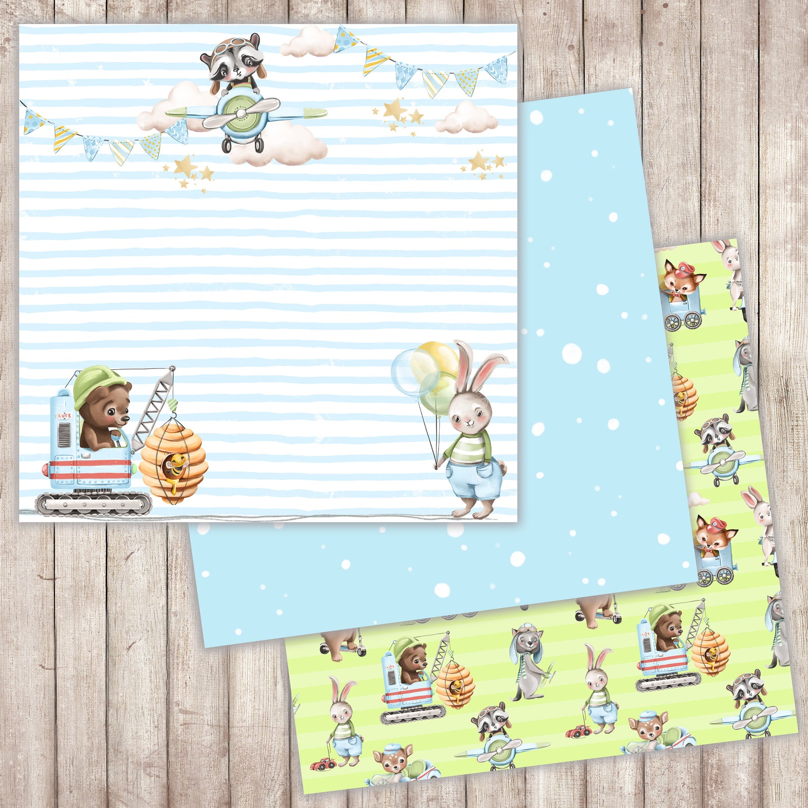 Baby Boy Digital Paper Sweet Cars Scrapbook Background - Etsy