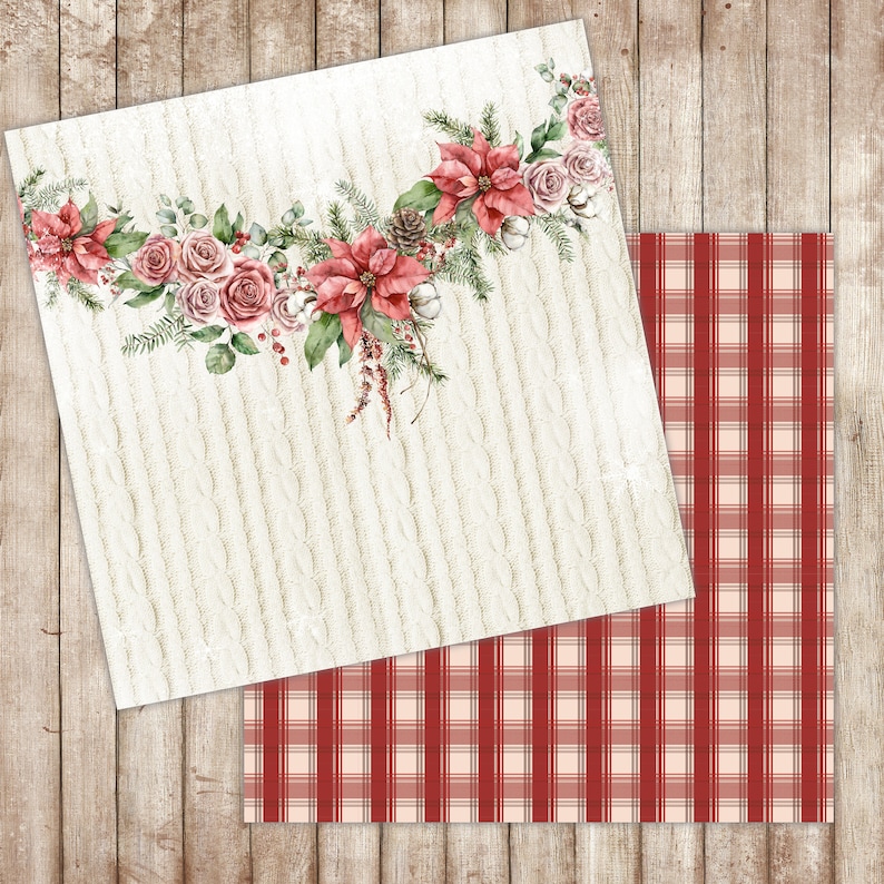 Traditional Christmas Digital Paper Tree Scrapbook Wood Winter - Etsy