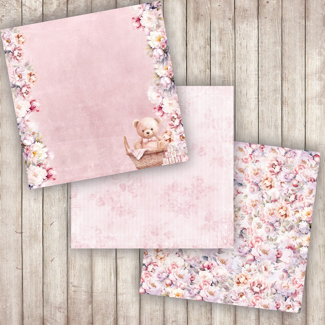 Welcome Baby Girl Digital Paper Scrapbook Background Children Blusht ...