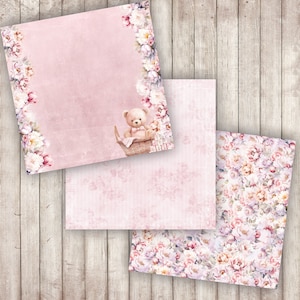 Welcome Baby Girl Digital Paper Scrapbook Background Children Blusht ...