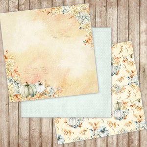 Autumn Paper Pack Fall Background Pumpkin Scrapbook Watercolor - Etsy
