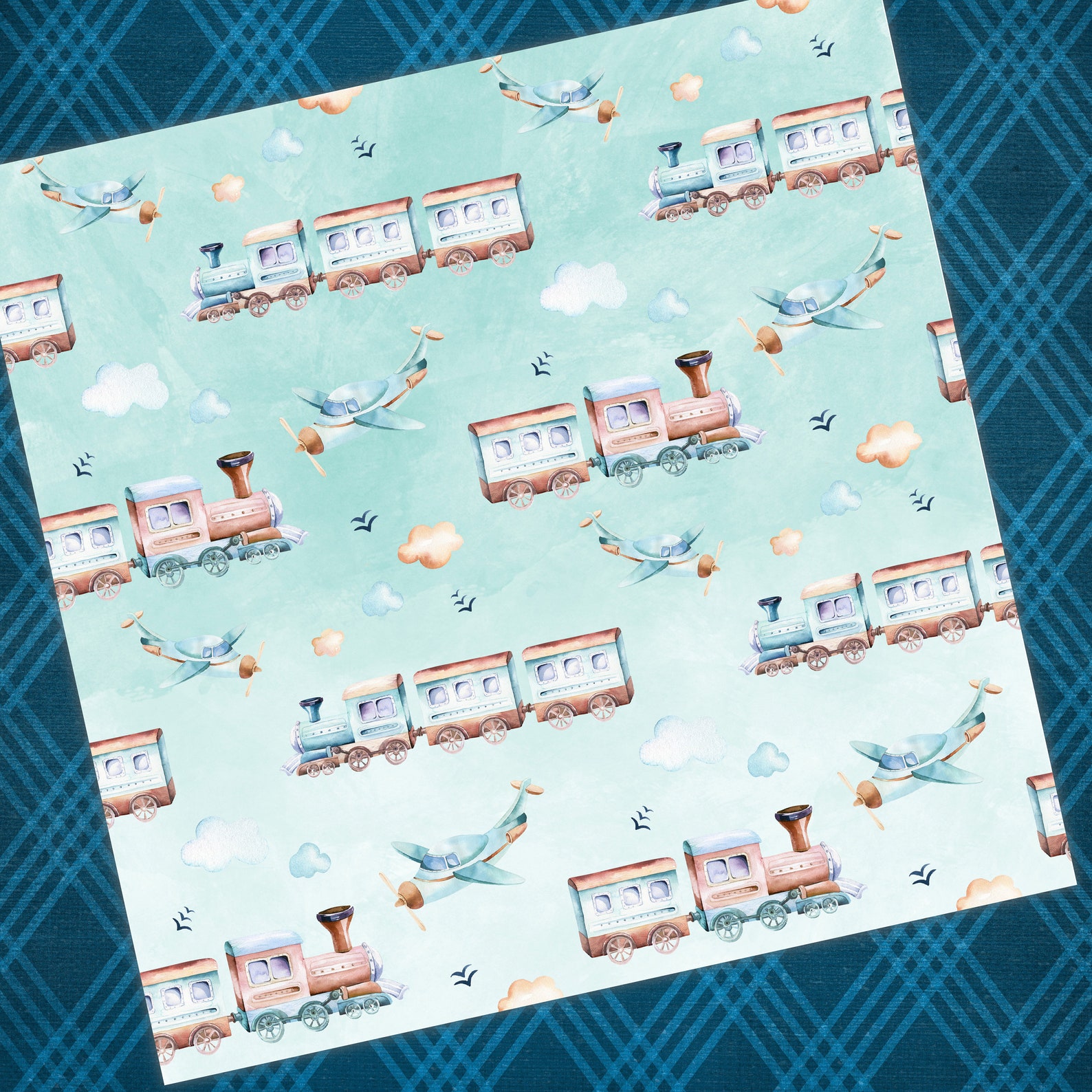 Baby Boy Digital Paper Sweet Cars Scrapbook Background - Etsy