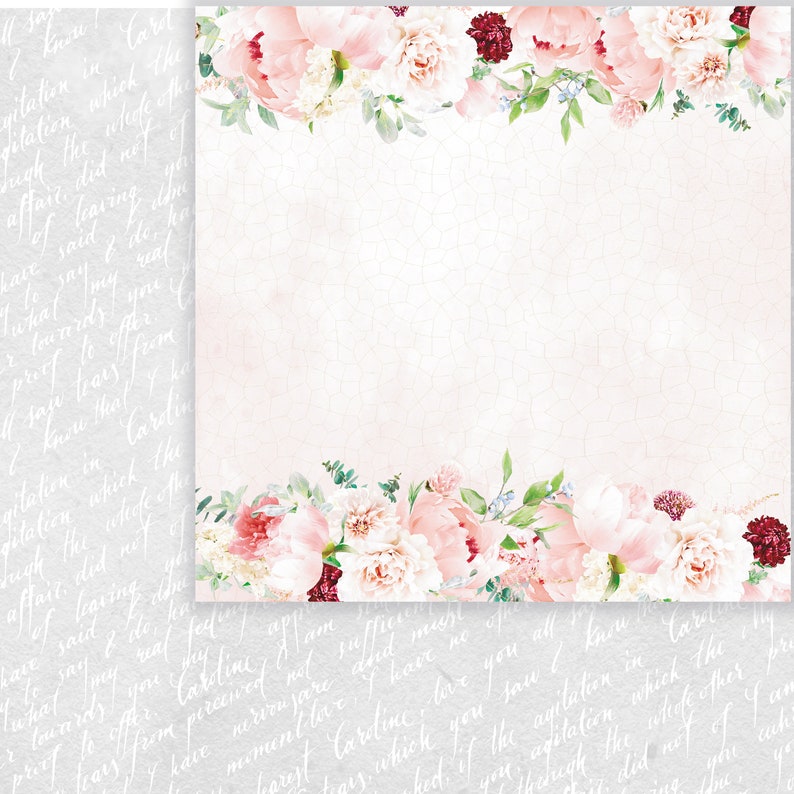 Blush and Grey Wedding Digital Paper Blush Floral Wedding | Etsy