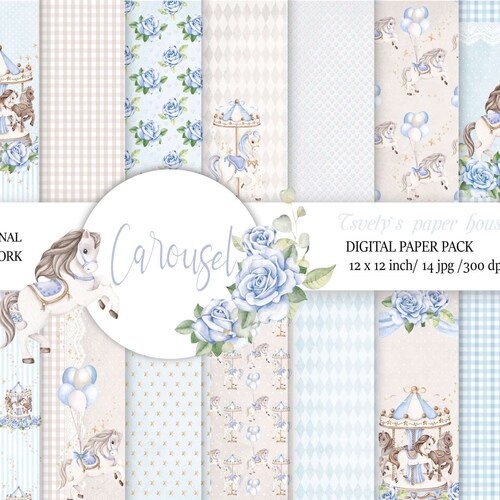 Baby Boy Digital Paper Blue Baby Shower Background Baby Boy - Etsy